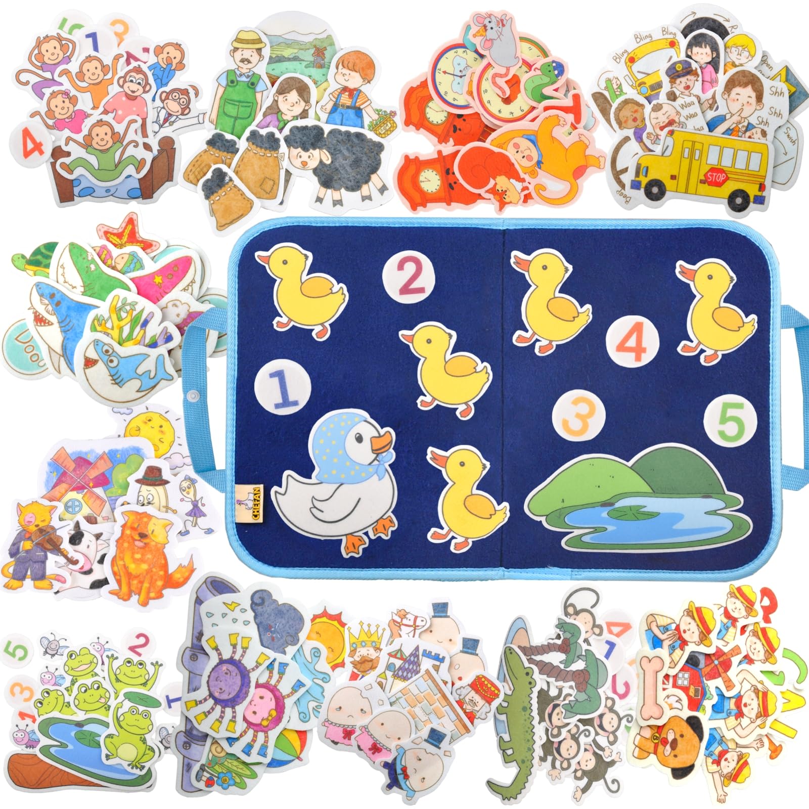 12 Pack Felt Storyboard Pieces for Toddler, Flannel Board Stories for ...
